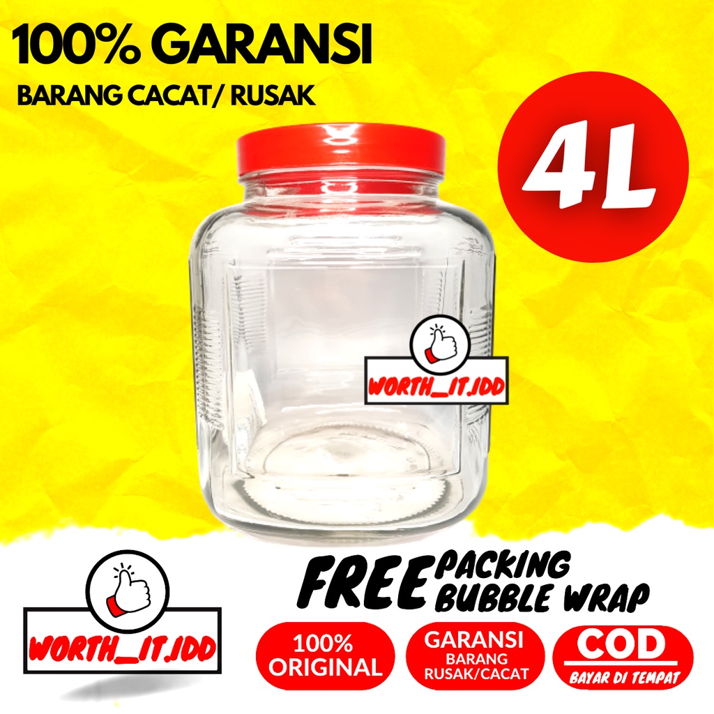 Glass Jar Large Food Storage Box 4 LITER Food Storage Box In The ...