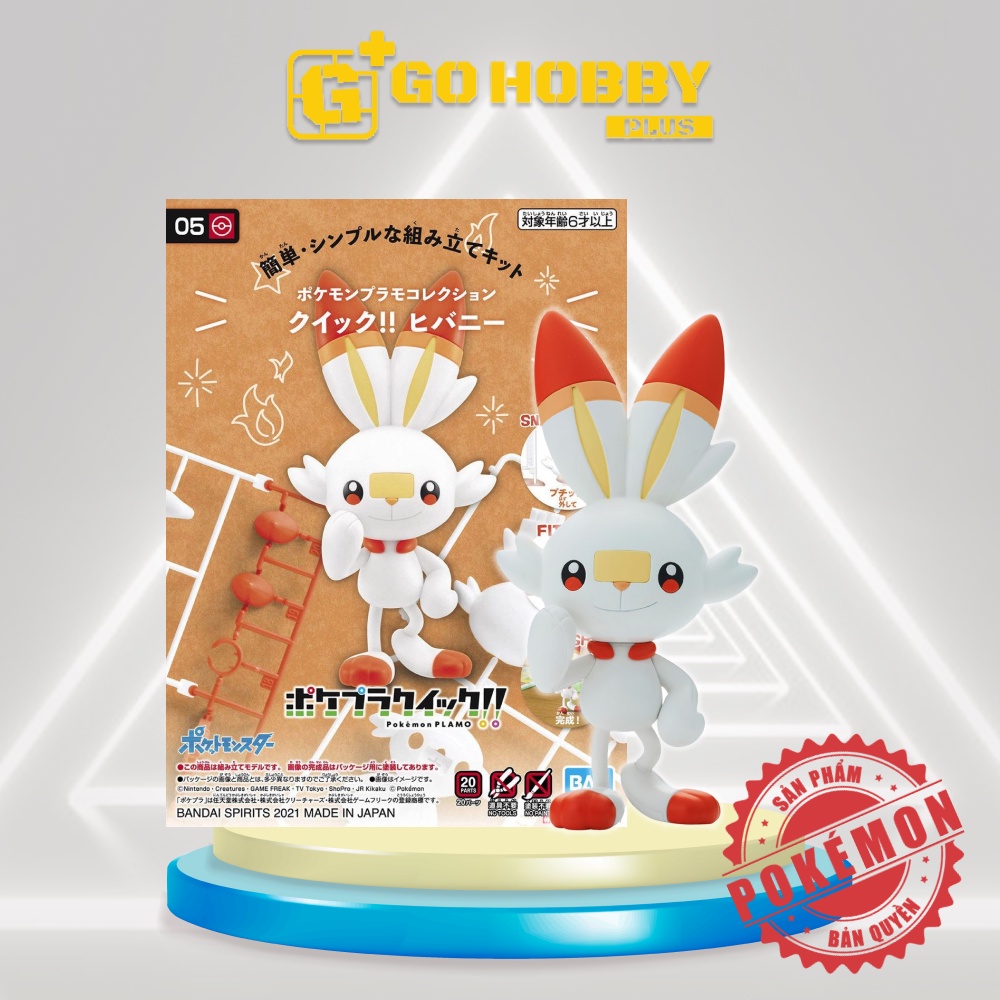 Pokepla Quick 05 | Hibani - Scorbunny - Hibanny | Pokémon assembly toy ...