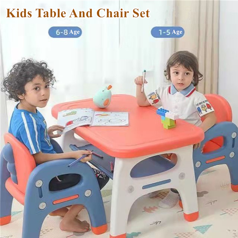 Children Table and Chair Set Kids Pre-School Toddler Education Study ...