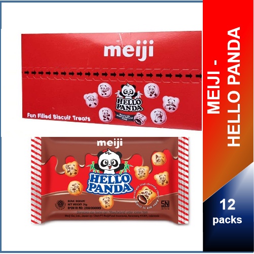 Meiji Hello Panda Biscuit Packet, Chocolate (Bundle 12 x 25g) (Halal ...