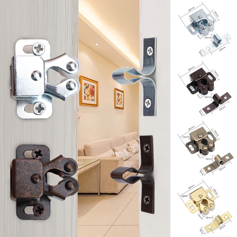 MKR Cabinet Door Spring Loaded Roller Catch Caravan Cupboard Lock Latch ...