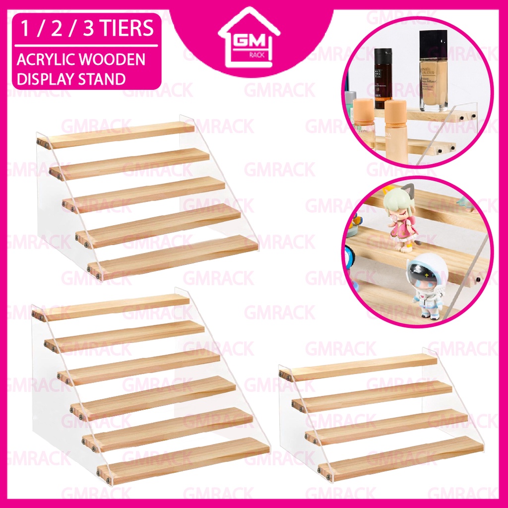 [GMRACK] 3/4/5/6 TIER WOODEN ACRYLIC DISPLAY STAND ANIMATION MODEL ...