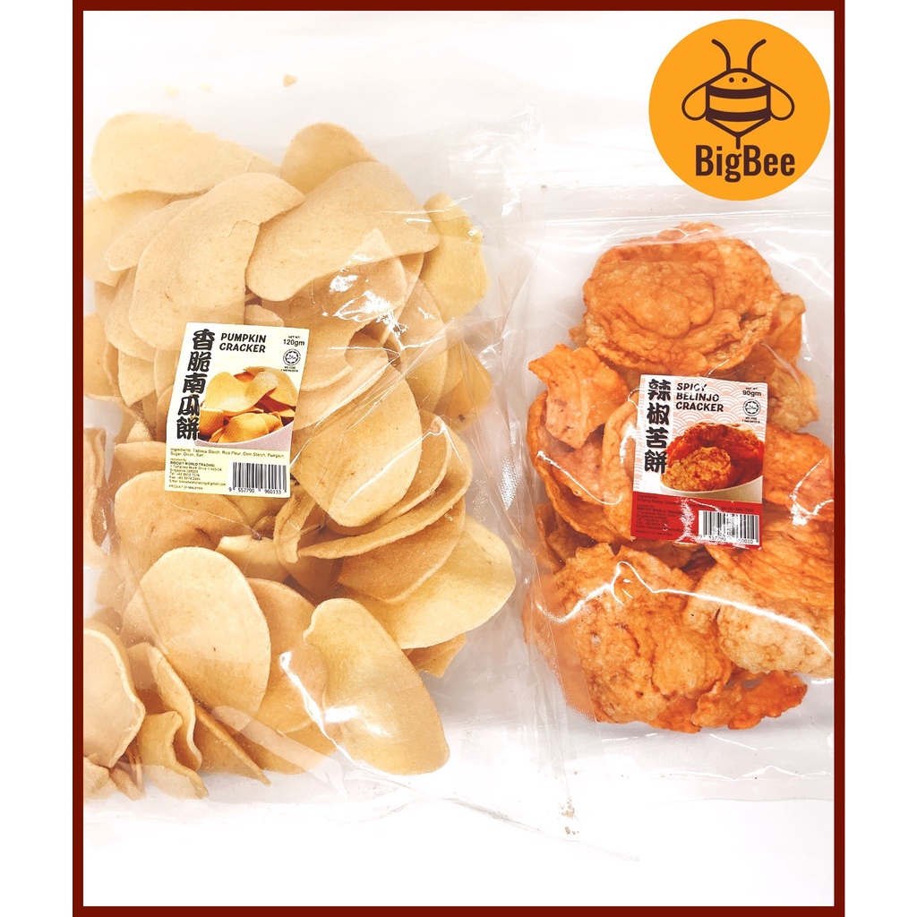 Malaysia Keropok Crackers - Pumkin Cracker / Spicy Belinjo Cracker ...
