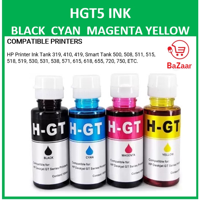 Compatible HP Ink Bottle GT52 GT53XL Refill for HP SmartTank DeskJet ...