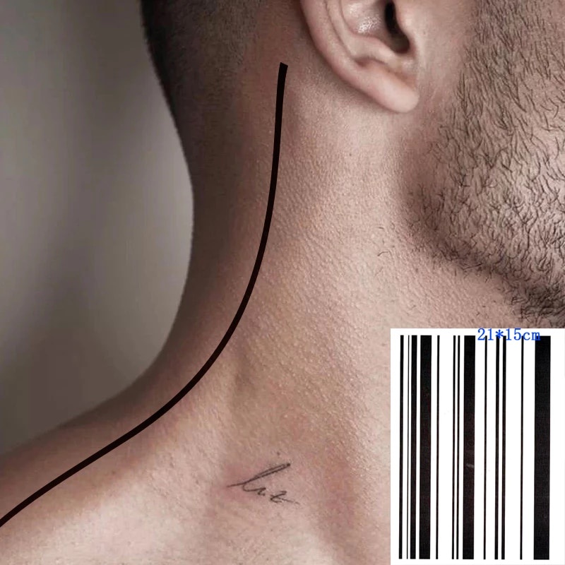 Temporary Tattoo Arm Barcode Tattoo tribal Line Design Tattoo Wrist And ...