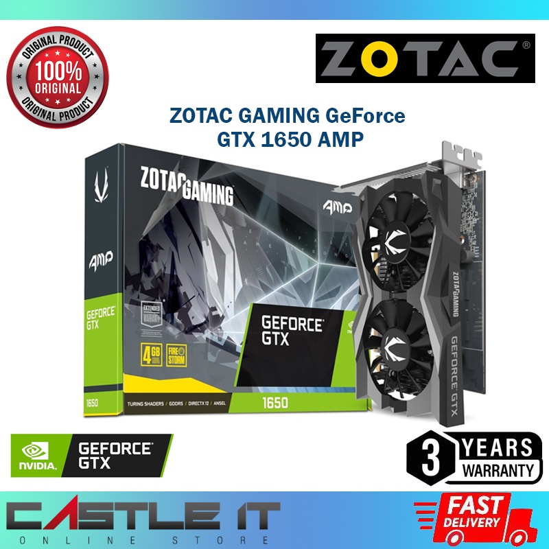 Zotac GeForce GTX 1650 AMP Core 4GB GDDR6 Graphic Card GPU GTX1650 4G ...