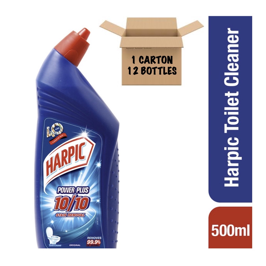 HARPIC Toilet Cleaner 500ml Stain Remover (1 CARTON 12 BOTTLES) / Kills ...