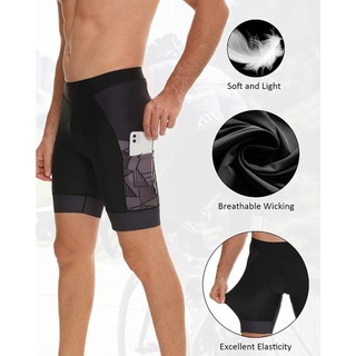 Men's Padded Cycling Shorts with 2 Pockets 20D Padding Cycling Pants ...