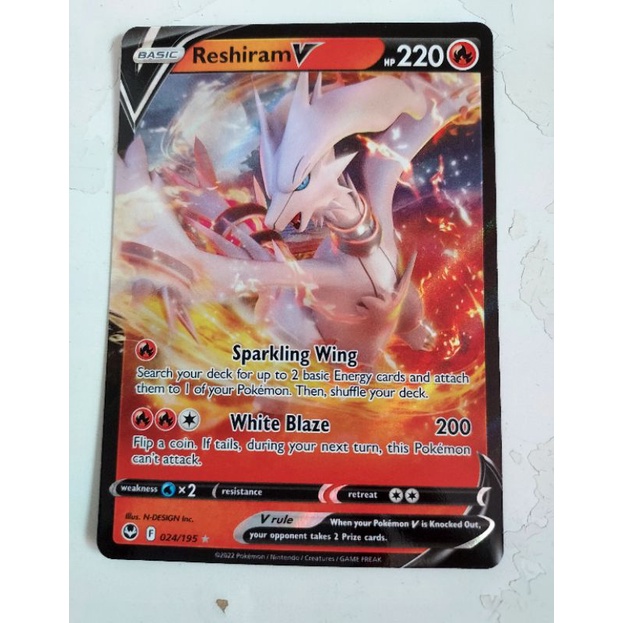 Pokemon reshiram V silver tempest card | Shopee Singapore