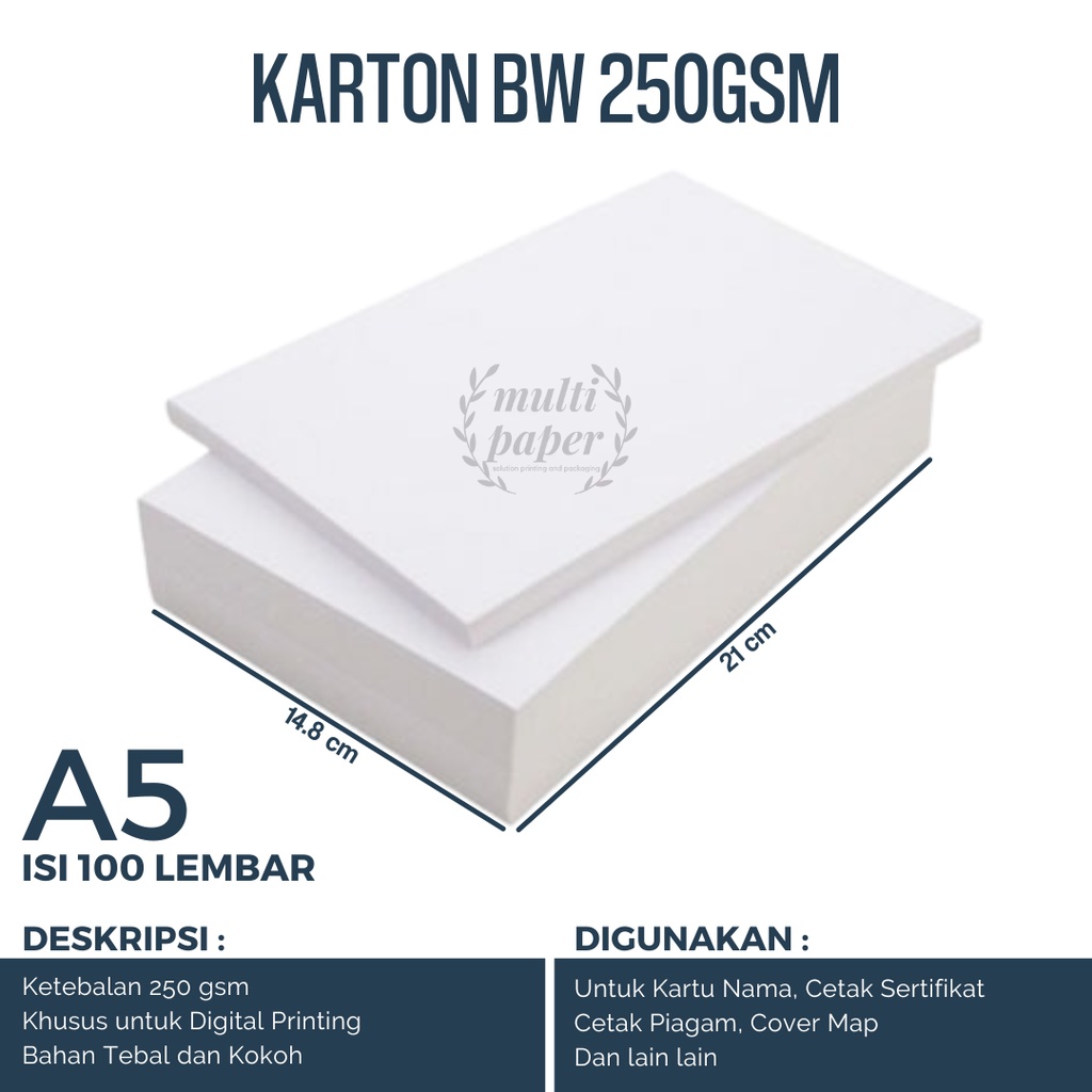 Bw Carton A5 Paper 100 Sheets/BW Cardboard Paper | Shopee Singapore