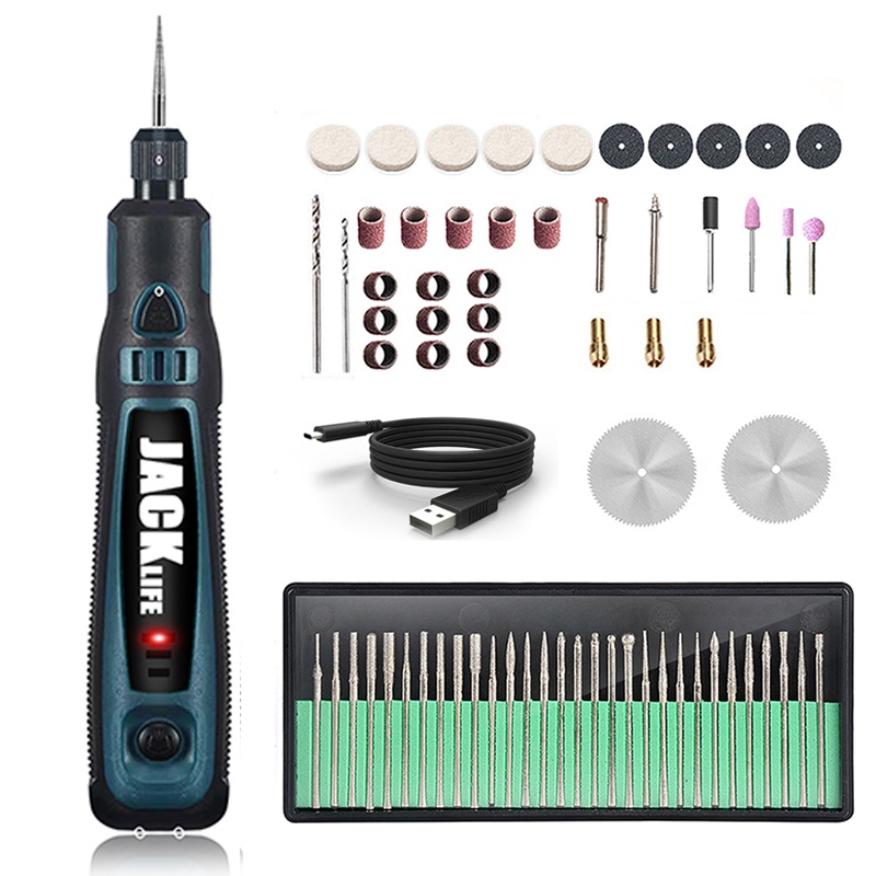 Mini Electric Drill Grinder Set 4V Cordless Rotary Tool Kit 15000rpm ...