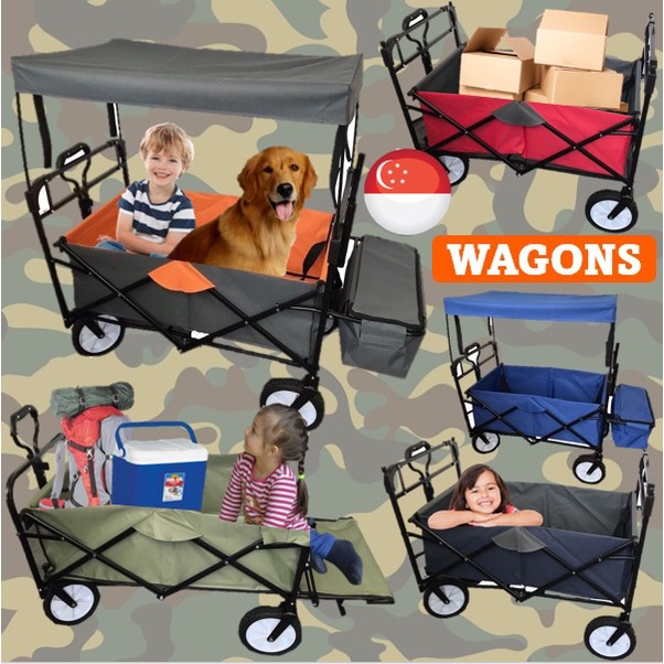*SG INSTOCKS* Outdoor Stroller Wagon Pulley Storage Utility Trolley ...