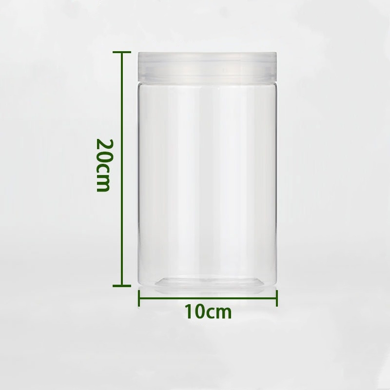 3 or 6 STANDARD SIZE BOTTLES ROUND PET PLASTIC CONTAINER FOOD STORAGE ...