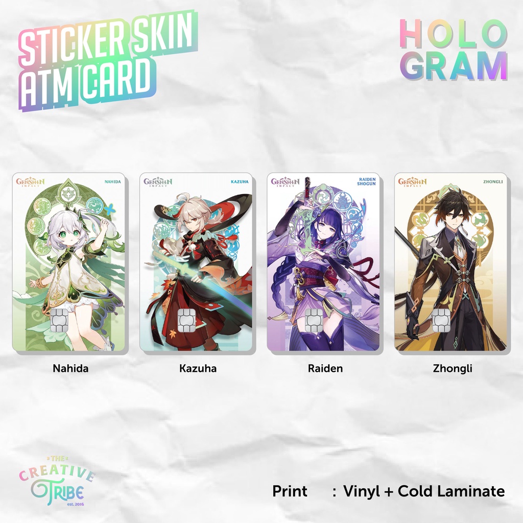 Genshin Impact - HOLOGRAM Skin Card Sticker - Vinyl ATM Etoll nahida ...