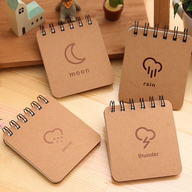 60 Sheets A7 Simple Mini Weather Series Spiral Notebook Student ...