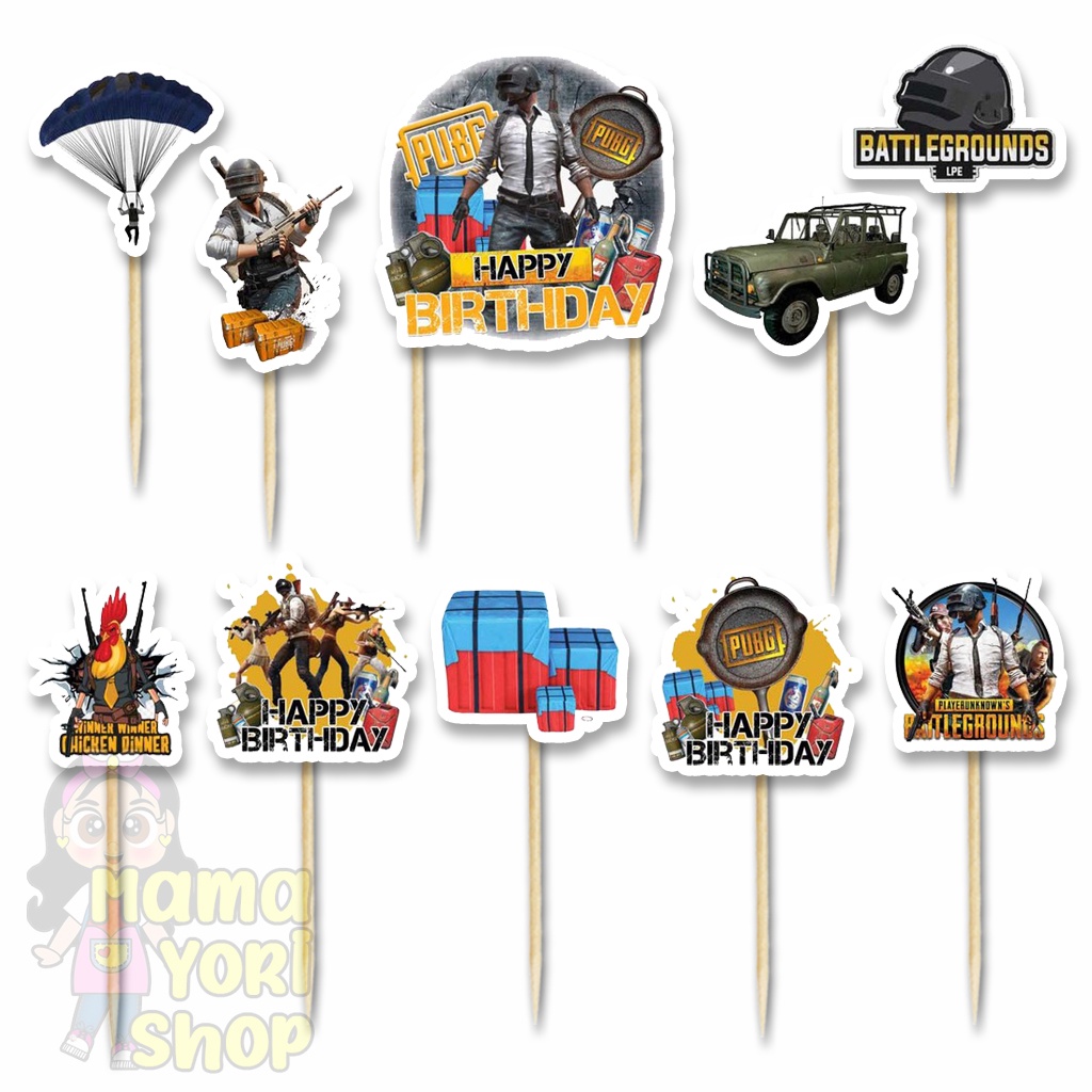 Pubg Motif Cake Topper Birthday Cake Topper | Shopee Singapore