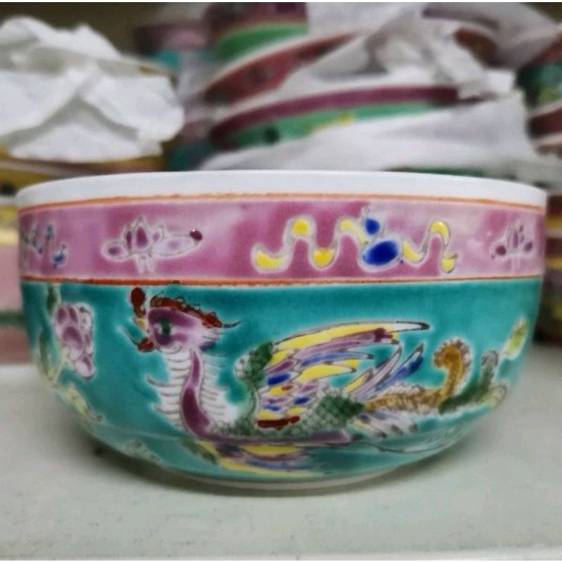 Beautiful Green Bowl In Peranakan Baba Nyonya Nonya Hand Painted Art ...