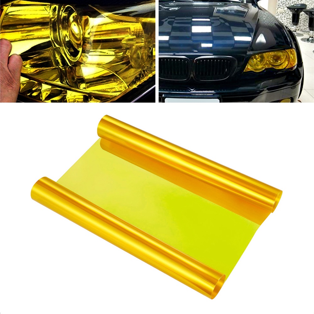 KLNU AUTOHM 30 x 120cm Yellow Tint Film Fog Tail Light Headlight ...