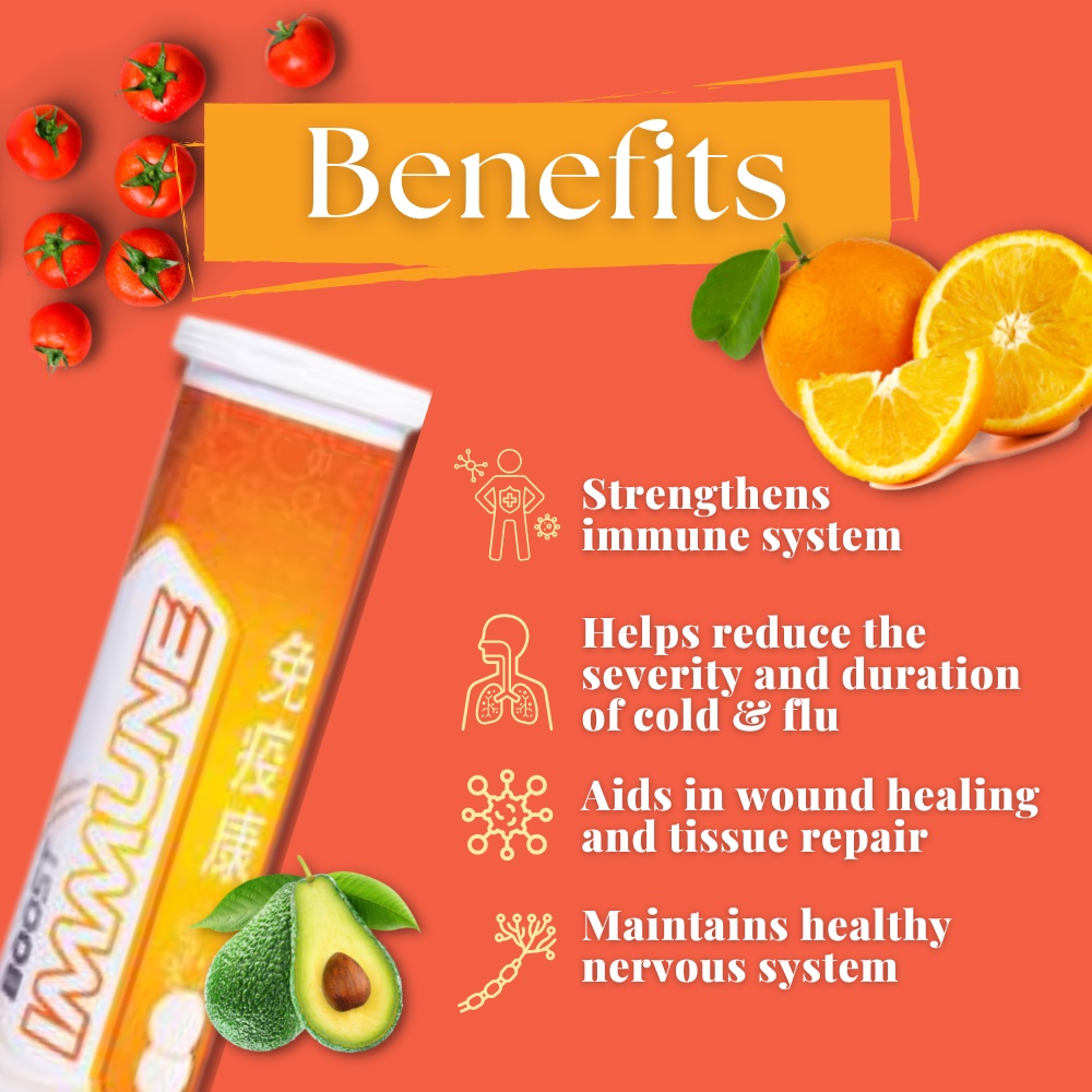 BOOST IMMUNE EFFERVESCENT TABLETS 免疫康泡腾片 || Immunity Support with High ...