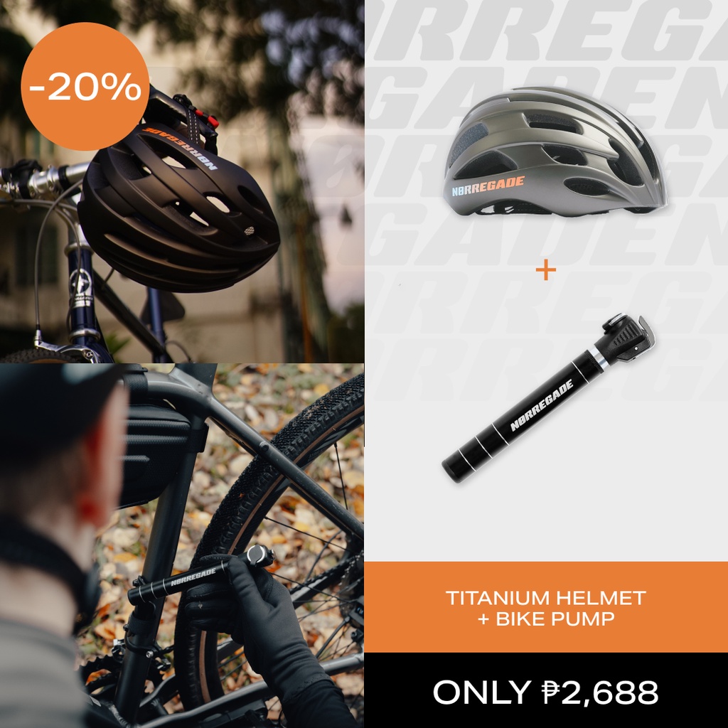 NORREGADE BICYCLES - TITANIUM GRAY HELMET + BIKE PUMP | Shopee Singapore
