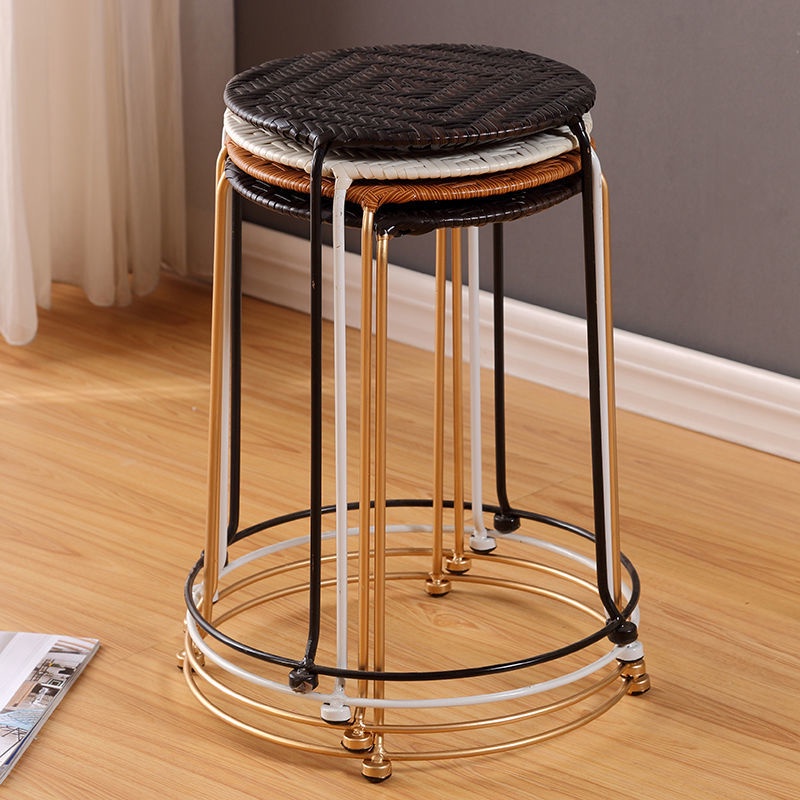 Rattan round Stool Home Dining Stool Chair Coffee Table Bench Living ...