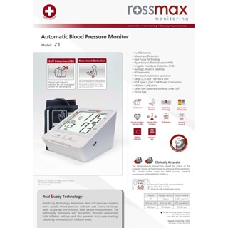 ROSSMAX Automatic Blood Pressure Monitor Z1 | USB Type C Port 5 Years ...