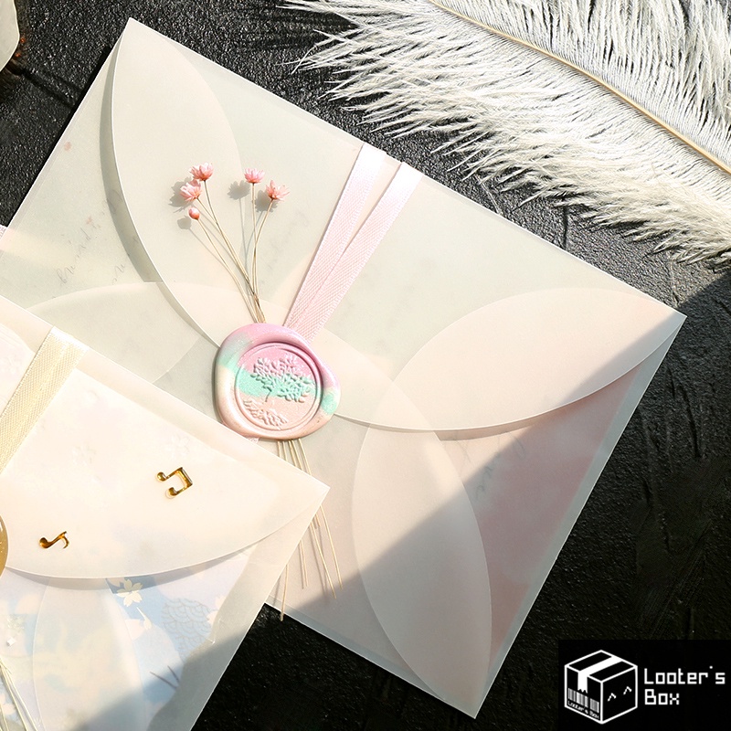 [3 Sizes] A6 A5 4R Vellum Paper Translucent Envelope for Letter, Wax ...