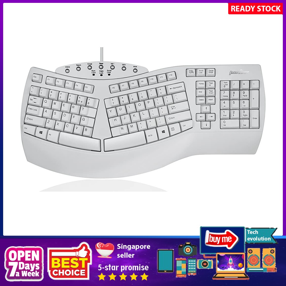 [sgstock] Perixx PERIBOARD-512W Periboard-512 Ergonomic Split Keyboard ...