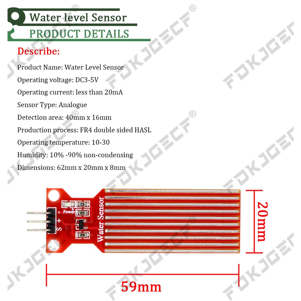 Rain Water Level Sensor Water Droplet Detection Depth for arduino Compatible with UNO MEGA 2560 ...