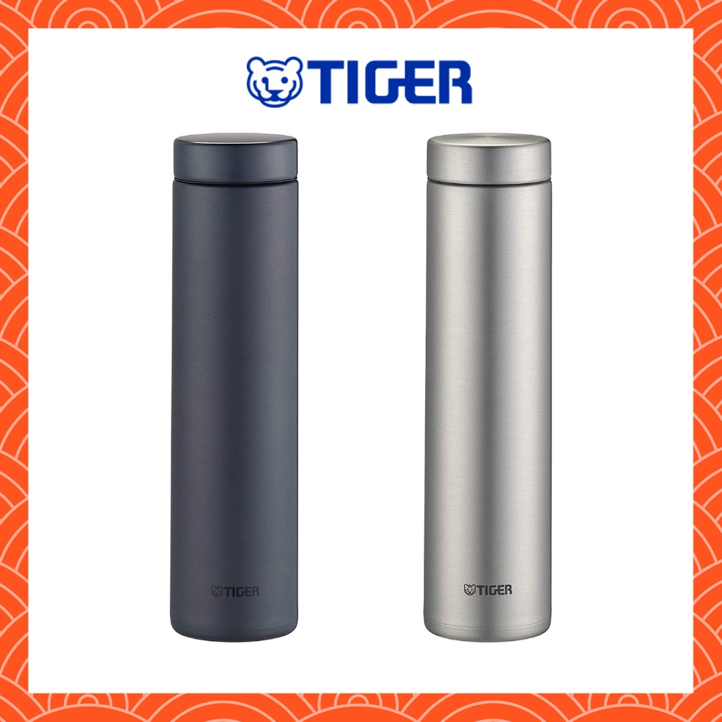 TIGER Thermos Water Bottle Flask Mug Bottle 600ml Black Satinless Steel ...