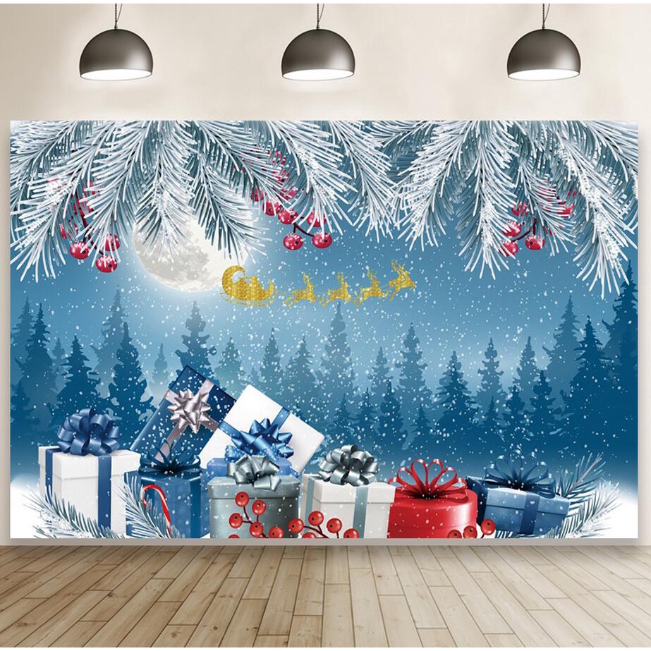 5x3ft Christmas Gift Theme Backdrop Merry Christmas Party Photography ...