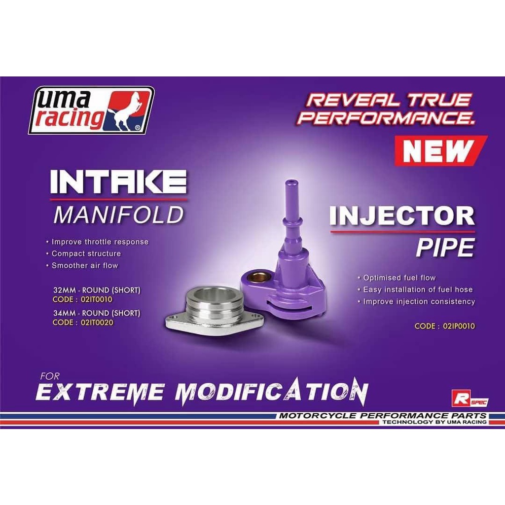 UMA RACING INTAKE MANIFOLD INJECTOR PIPE YAMAHA SNIPER 150 Y15ZR Y15 ...