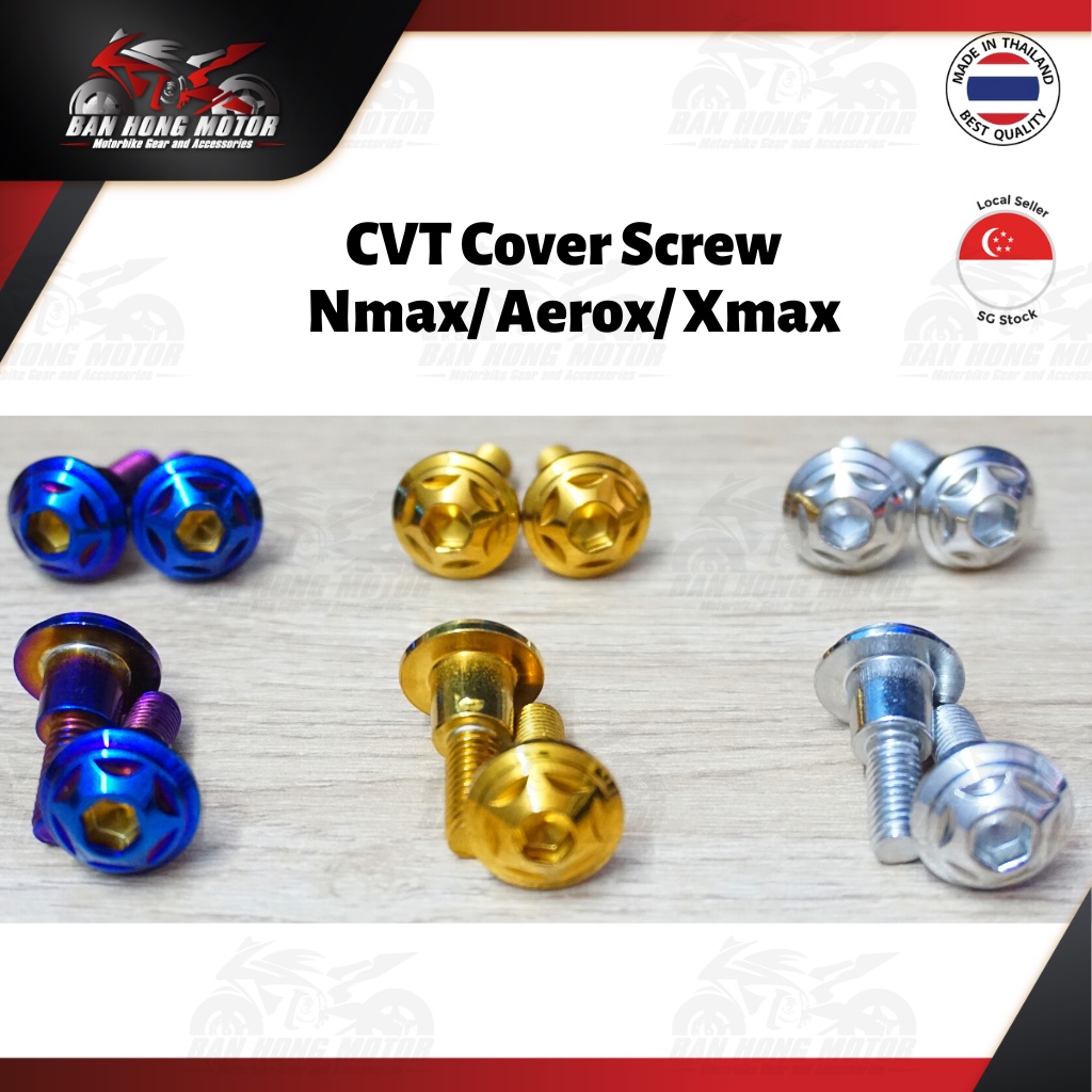 🇸🇬 Yamaha Nmax Aerox Xmax NVX CVT Cover Screw SKRU Set (6pcs) (4pcs ...