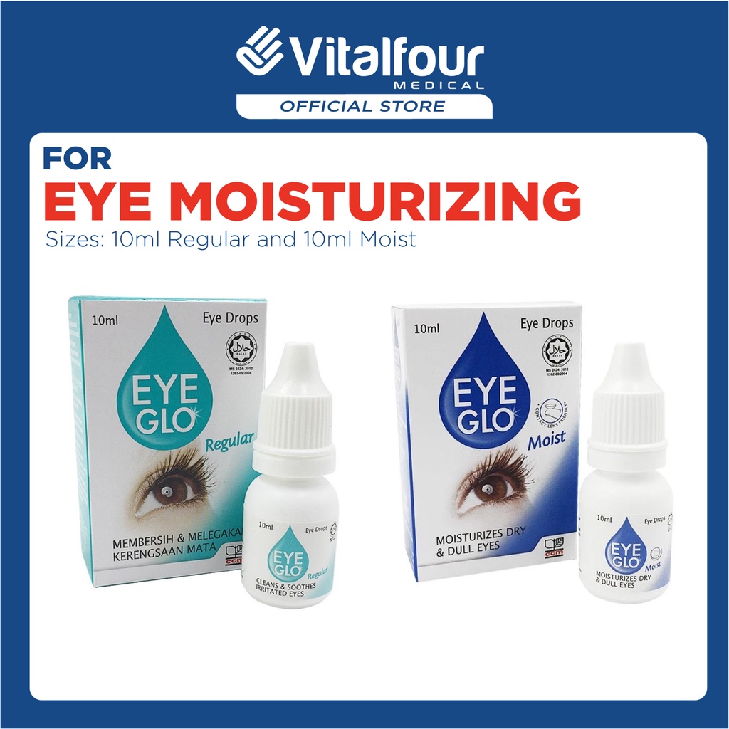 Eye Glo Eye Drops Regular & Moist (10ml) | Shopee Singapore