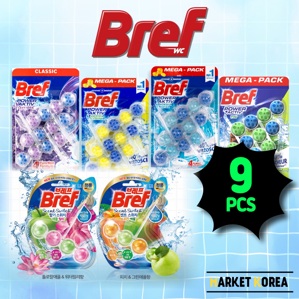 Bref Power Active Duo Packs 3Pack (9PCS) / Toilet Cleaning Bowl Cleaner ...