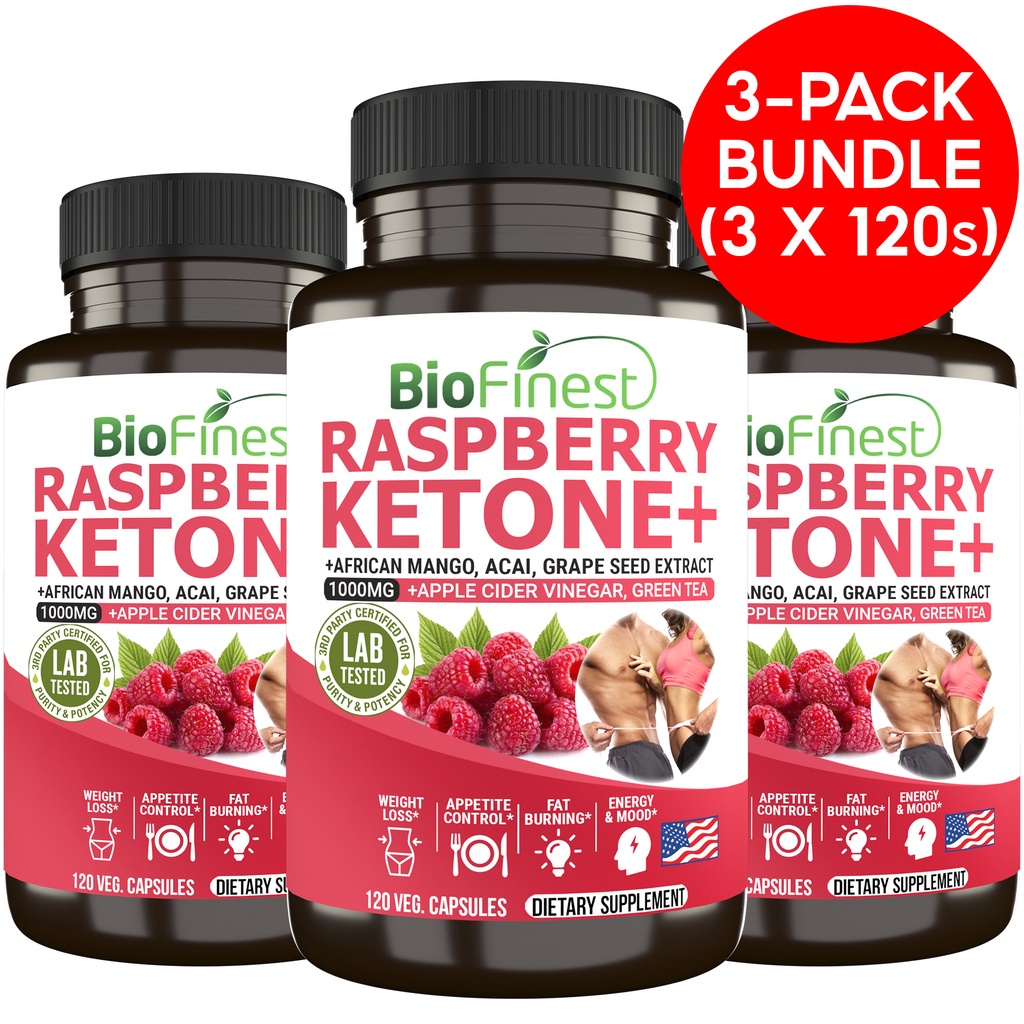 [Bundle of 3] Biofinest Raspberry Ketones 1000mg Supplement - African ...