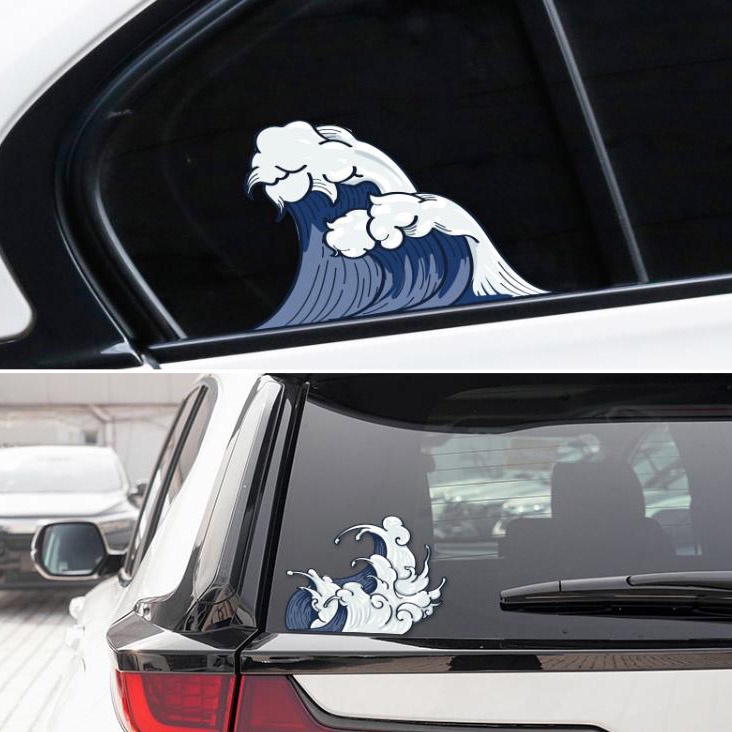 Sea Waves JDM Japanese Style Sticker Body Scratch Cover Stickers Window ...