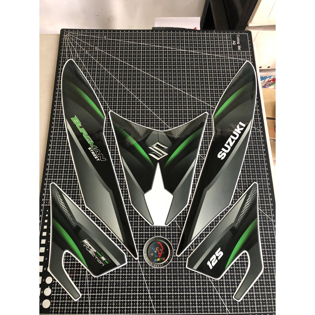 Suzuki Burgman Street Front View Sticker Set: Customized Motorcycle ...
