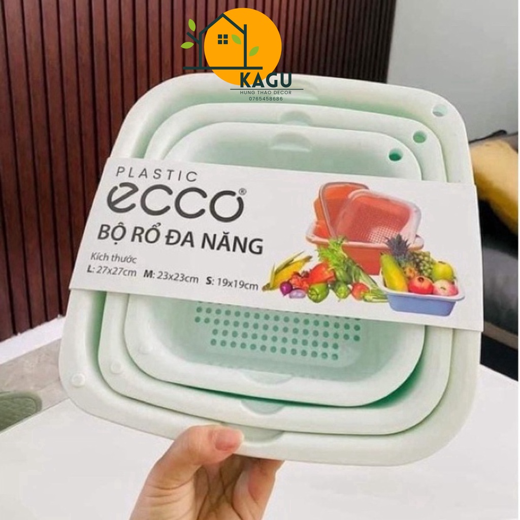 Plastic Basket Set With ECCO Brass 6 Piece Multi-Purpose Vegetable Food ...