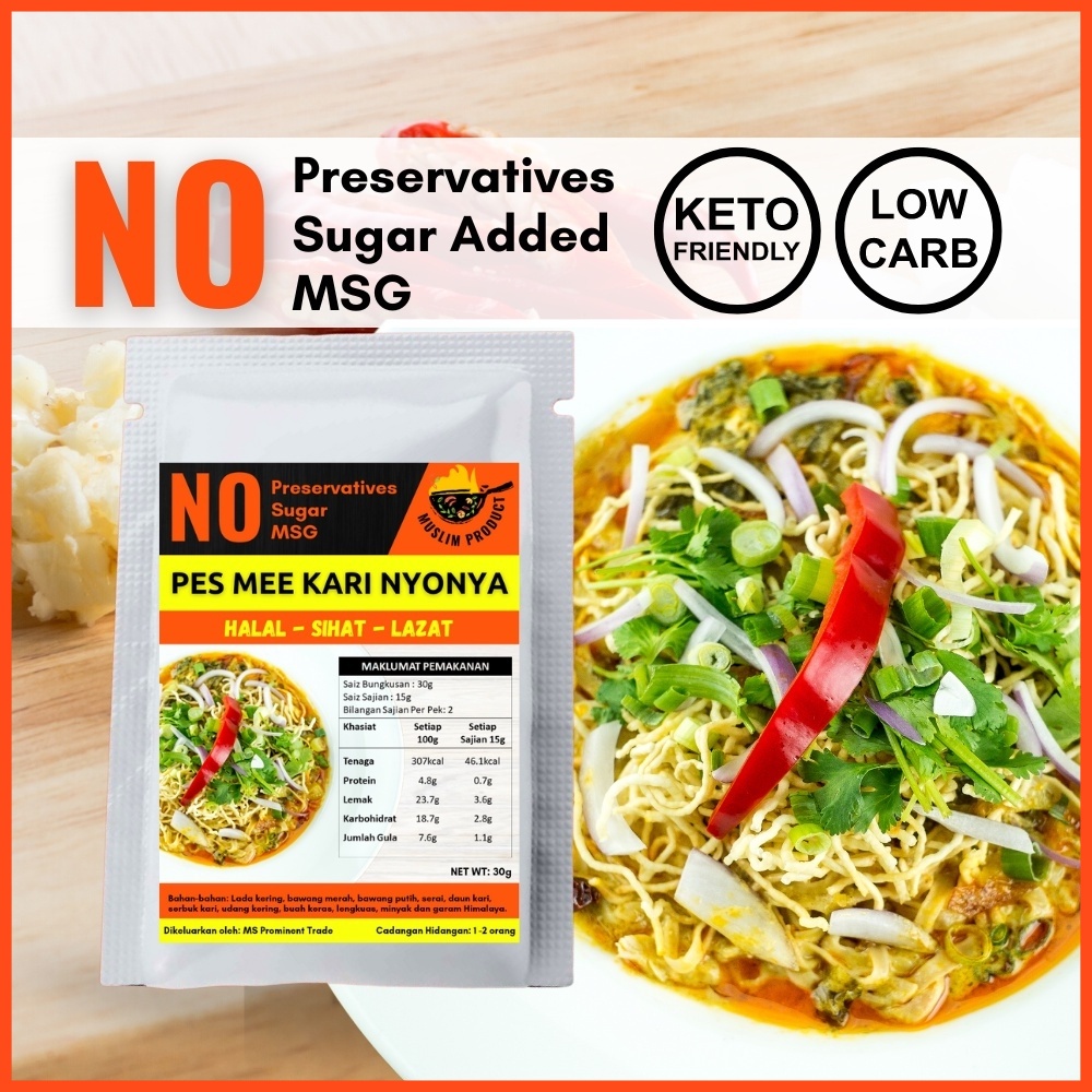 Pes Mee Kari Nyonya / Keto Food Paste / Perencah Curry Noodle Konjac ...