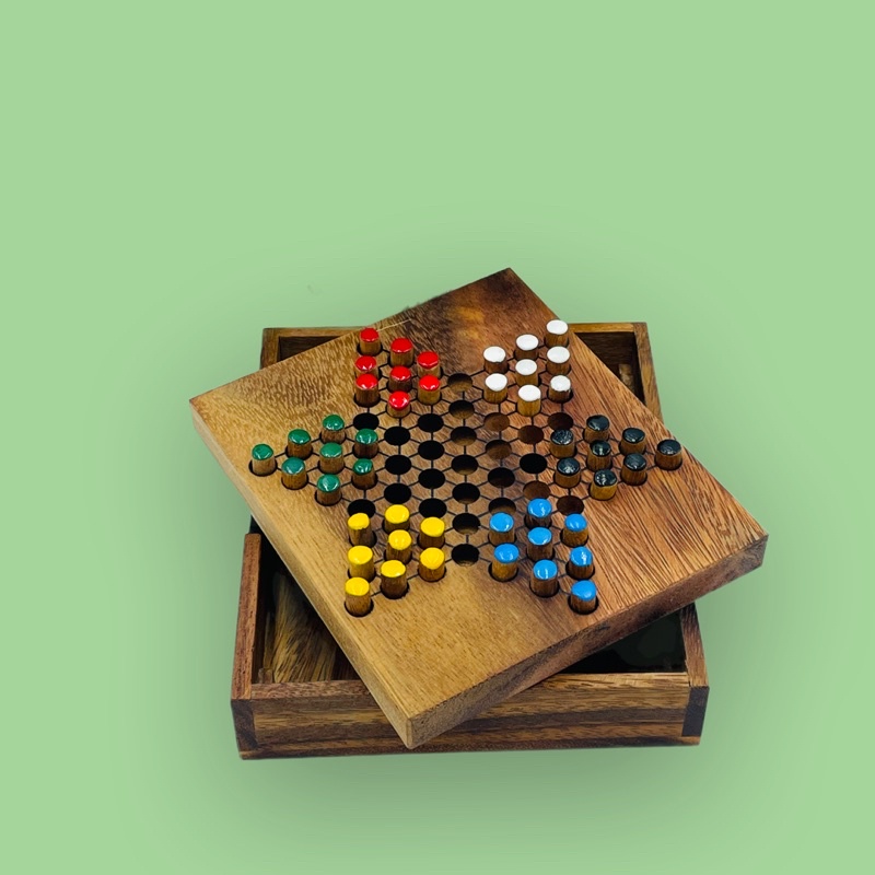 wooden Starburst Toys 6 Chinese Checkers 6 For Brain Training family ...
