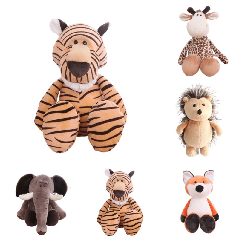 25-35cm Jungle Animal Plush Toy Stuffed Doll Cute Lion Elephant Tiger ...