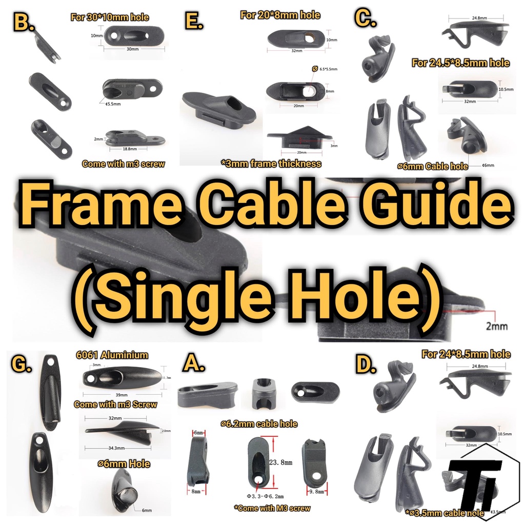 Bike Frame Cable Guide Cover | Single Hole | Shifting Brake Cable Di2 ...