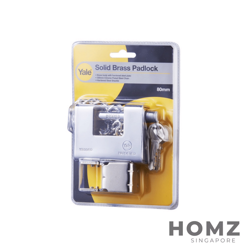 Yale Solid Brass Padlock 80mm with bracket Pad Lock | Shopee Singapore