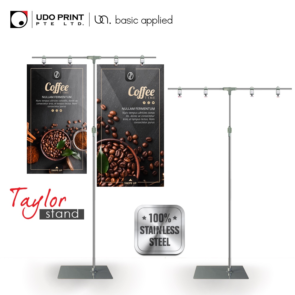 Taylor Stainless Steel L Shape Poster Stand | T Shape Poster Stand ...