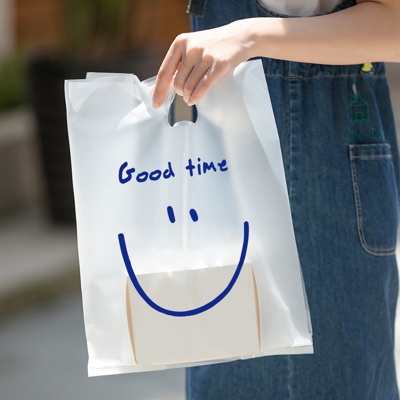 Smiley Packing Bag Plastic Bag Baking Bag Dessert Bag Takeaway Tote Bag ...