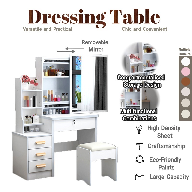 YOULITE Dressing Table Small Family Bedroom Simple Storage Dresser ...