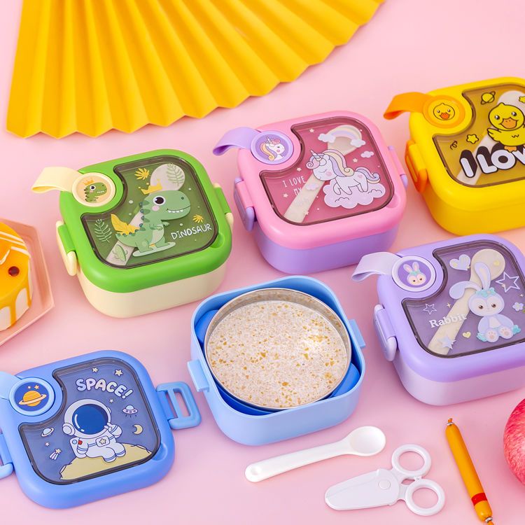 Cartoon Cute Children's Food Supplement Bowl Spoon Set Stainless Steel ...
