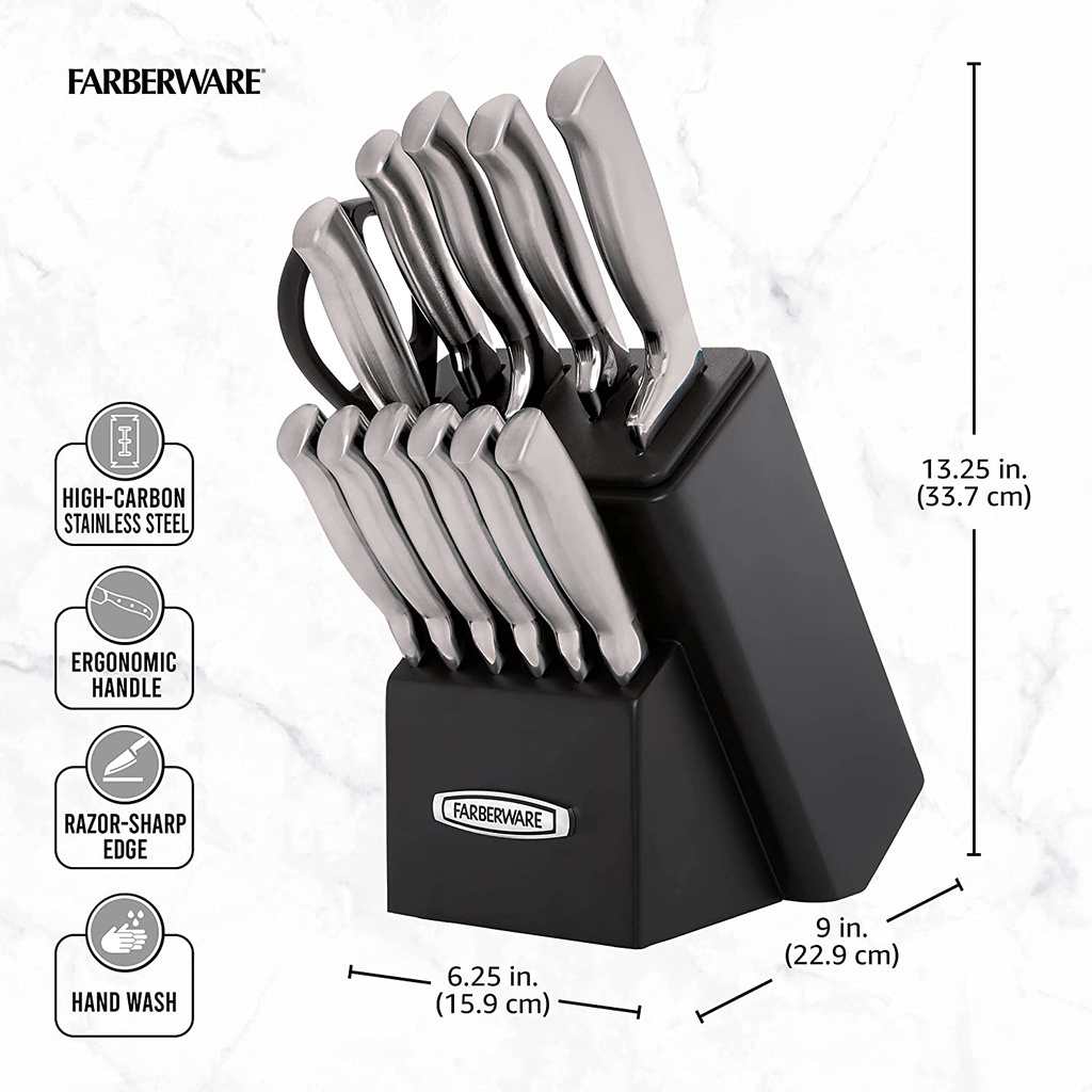 Farberware Self-Sharpening 13 Piece Professional Pro Chef Kitchen Steak ...