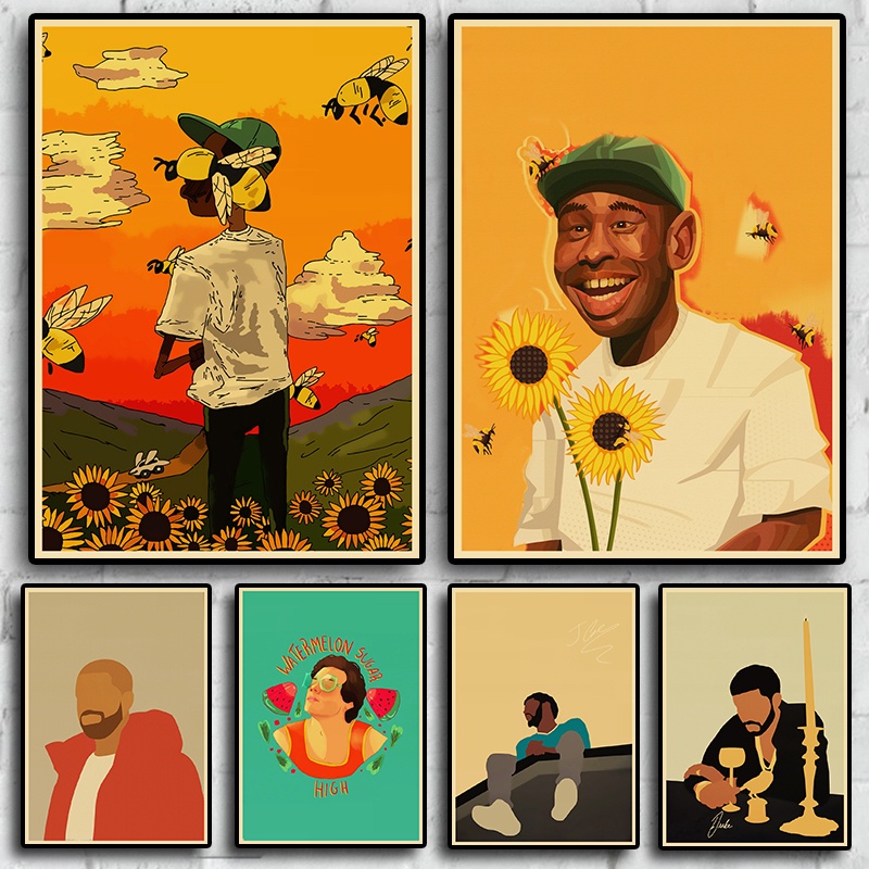 Rapper Famous Player Retro Kraft Paper Poster Bedroom Wall Art Wall ...